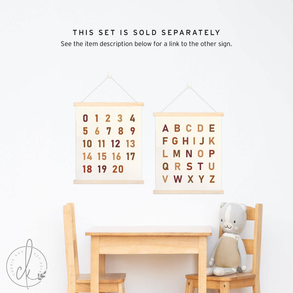 Boho Numbers Hanging Canvas | Kids Room or Classroom