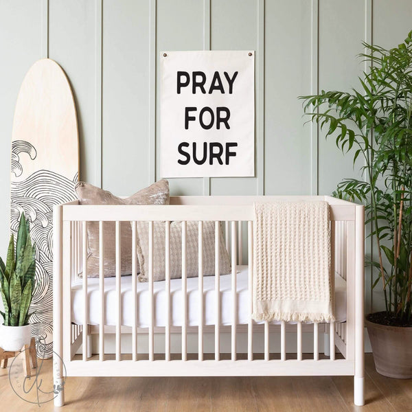 Pray for Surf Canvas Sign | Coastal Wall Art for Surfing Lovers