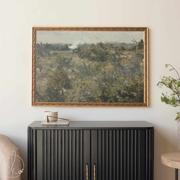 Framed Wall Artwork | Vintage Field Painting